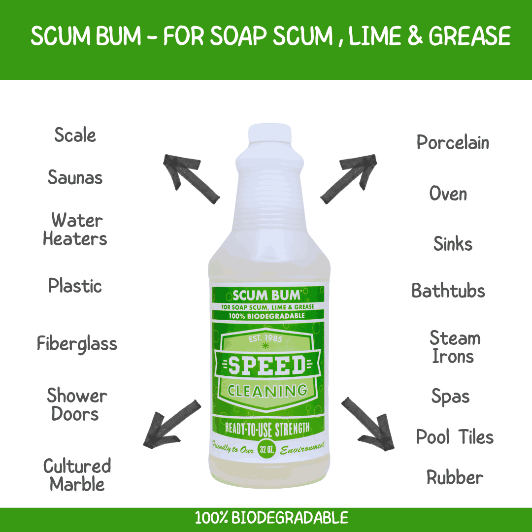 Speed Cleaning | Scum Bum | Non-Toxic Hard Water Stain Remover